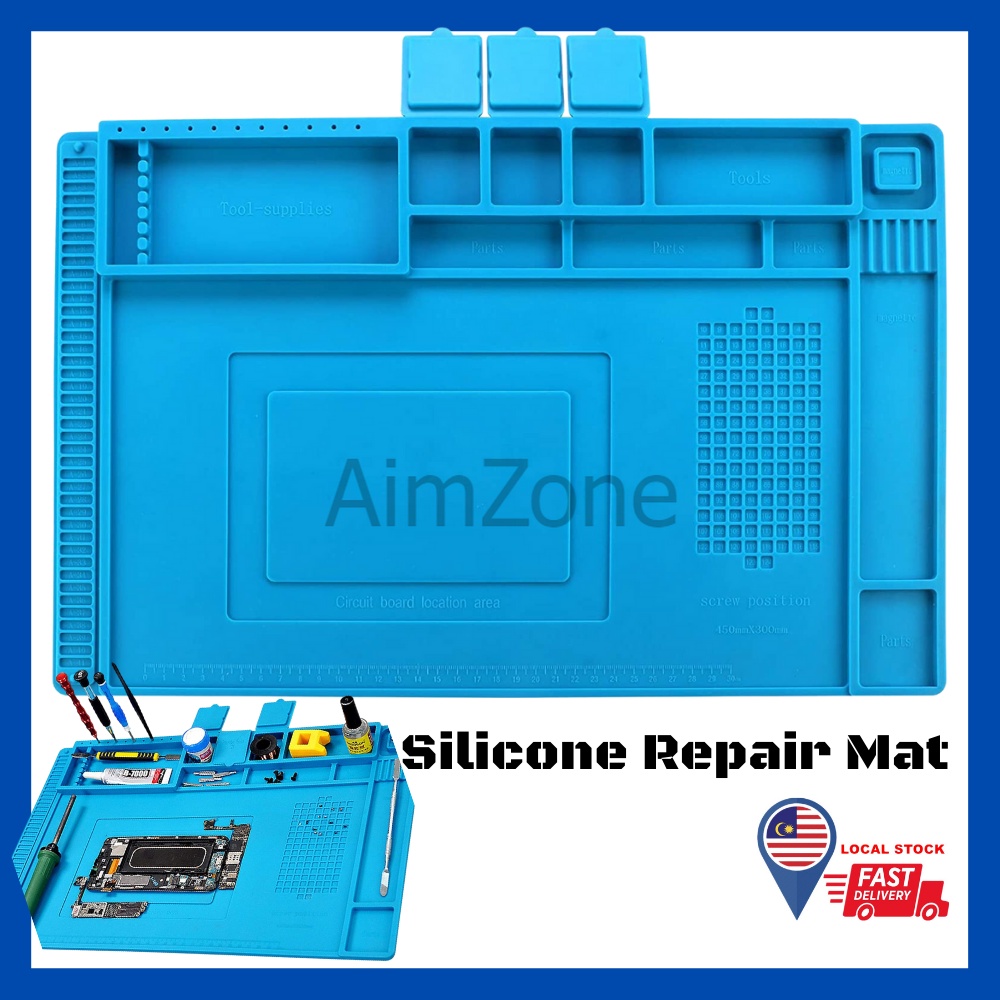 AimZone 45x30CM Silicone Phone Repair Mat Heat Insulation with Magnet ...