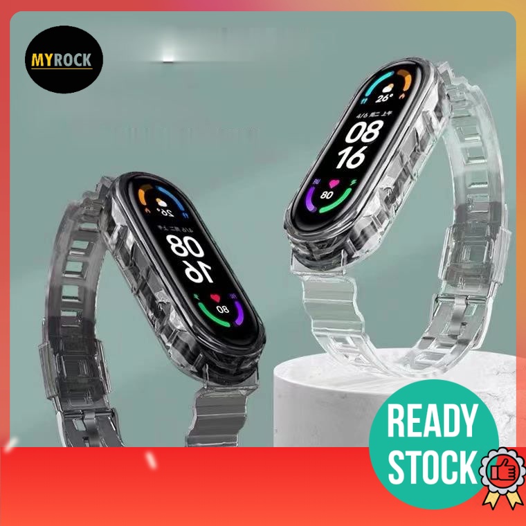 Transparent Xiaomi Band 9 8 7 6/5NFC Strap Silicone MiBand 4/3 Strap Clear Strap + Case ...