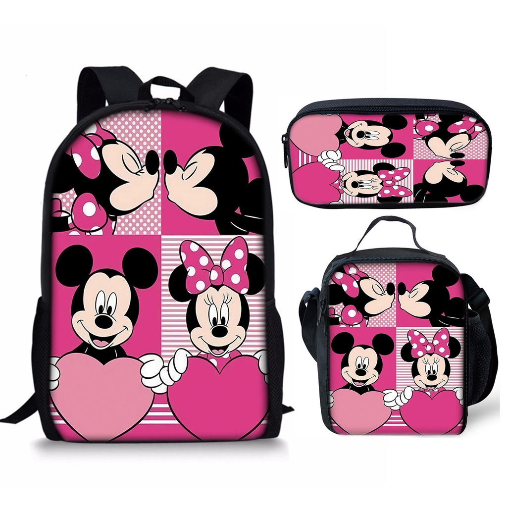 mickey mouse beg sekolah kids School bag set backpack for Elementary ...