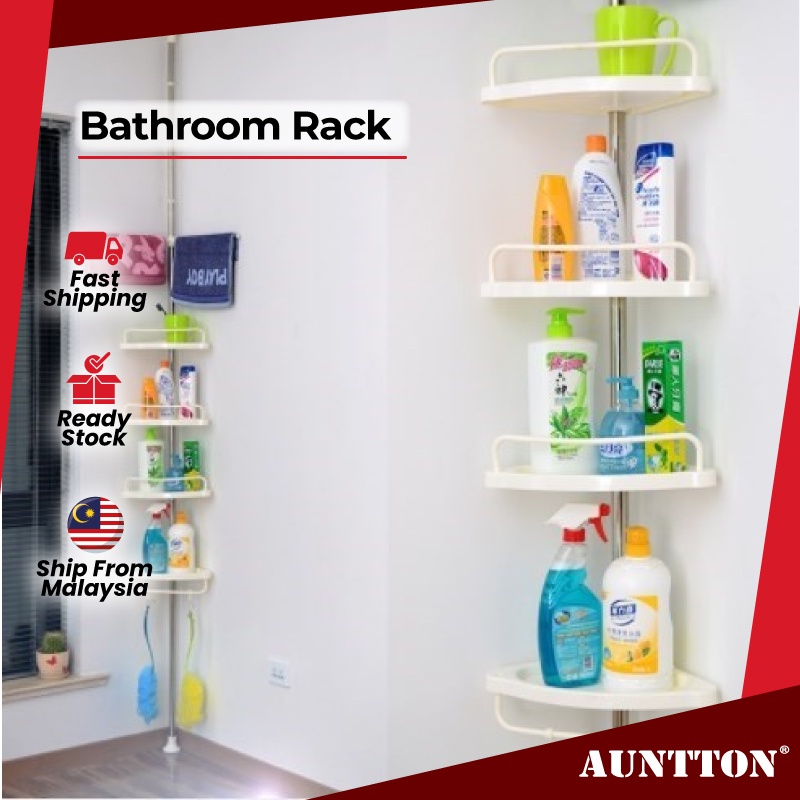 Adjustable 4 Tier / 5 Tier Bathroom Rack Bathroom Corner Toilet Kitchen ...