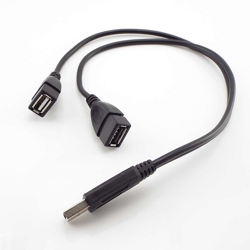 USB 2.0 Male to Dual Y Splitter Cable USB A-Male To 2 A-Female Power ...
