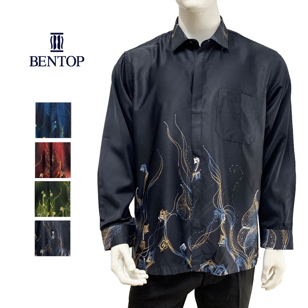 BENTOP Batik Long Sleeve Regular Fit | Shopee Malaysia