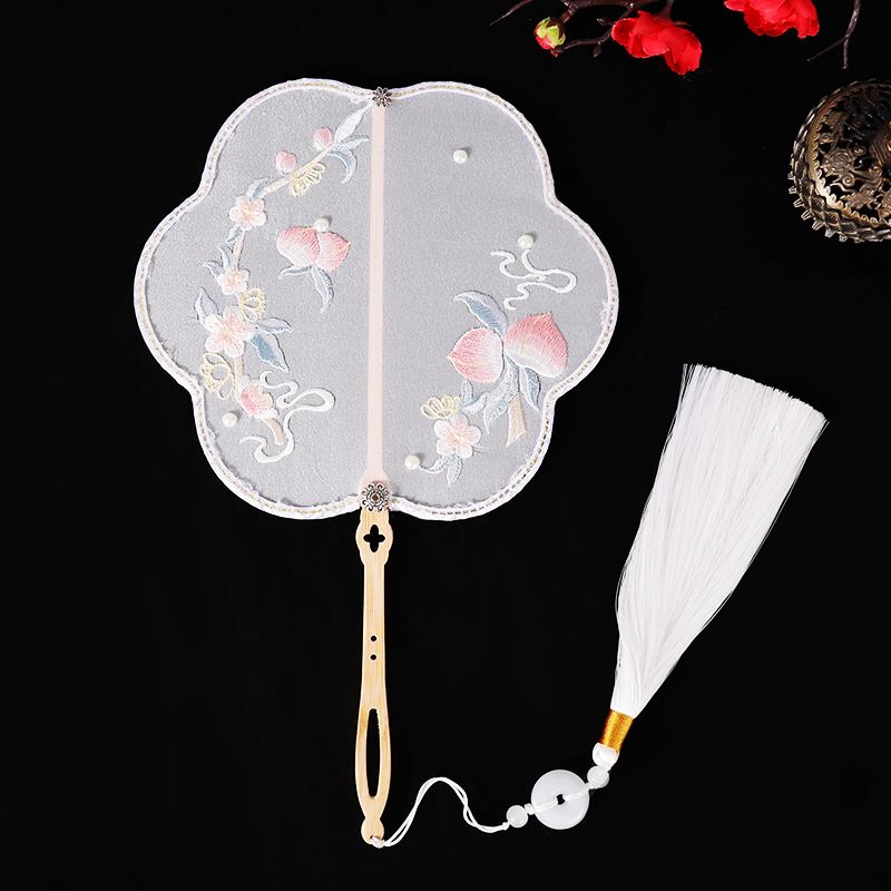 Gufeng Fan Classical Embroidery Fan Chinese Style Long Short Handle ...