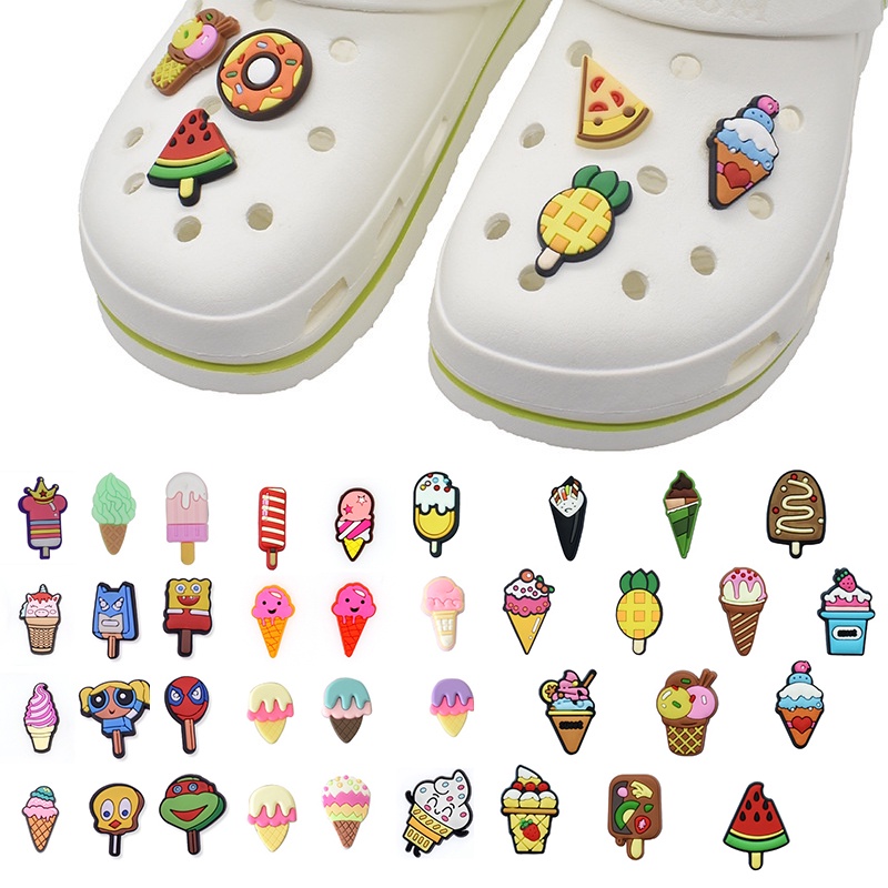 Croc Jibbit Cartoon Colorful Sponge Baby Ice Cream DIY Charm Rubber ...