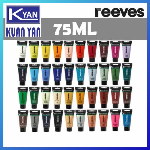 Reeves Acrylic Colour Paint / Stationary Paint School Art Class / Acrylic Drawing Paint - 75ml ...