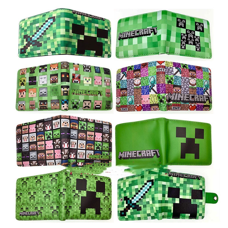 Minecraft PU Leather Cartoon Wallet Bifold Boy Wallet Girl Child Coin ...