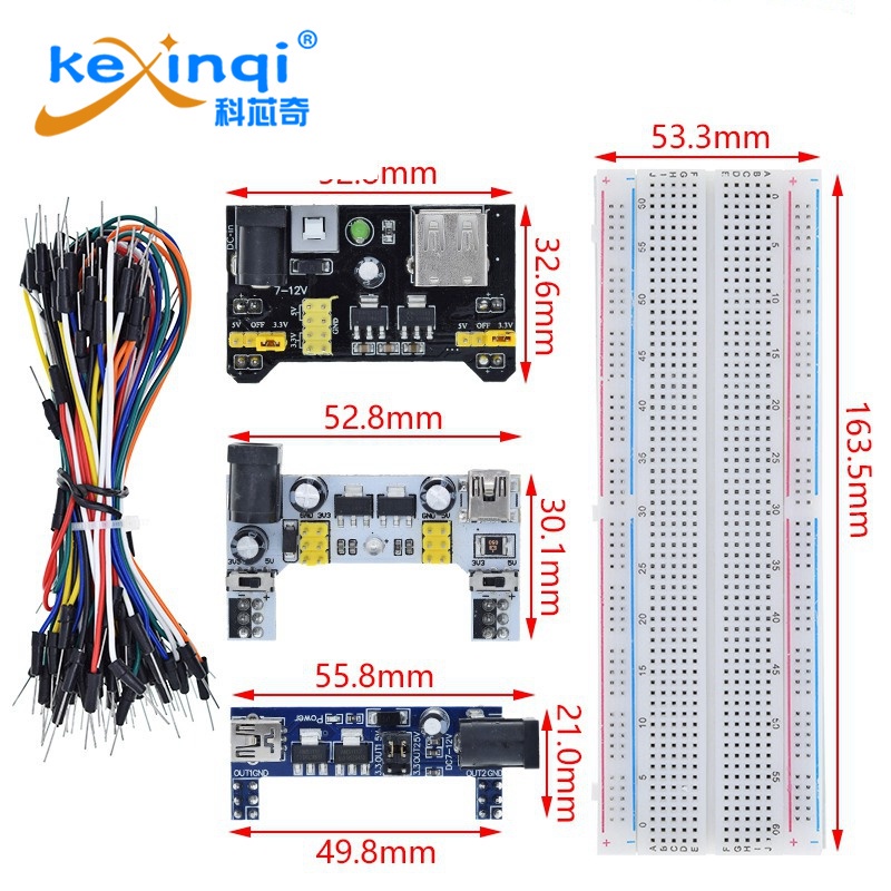 3.3V/5V MB102 Breadboard power module+MB-102 830 points Prototype Bread board for arduino kit ...