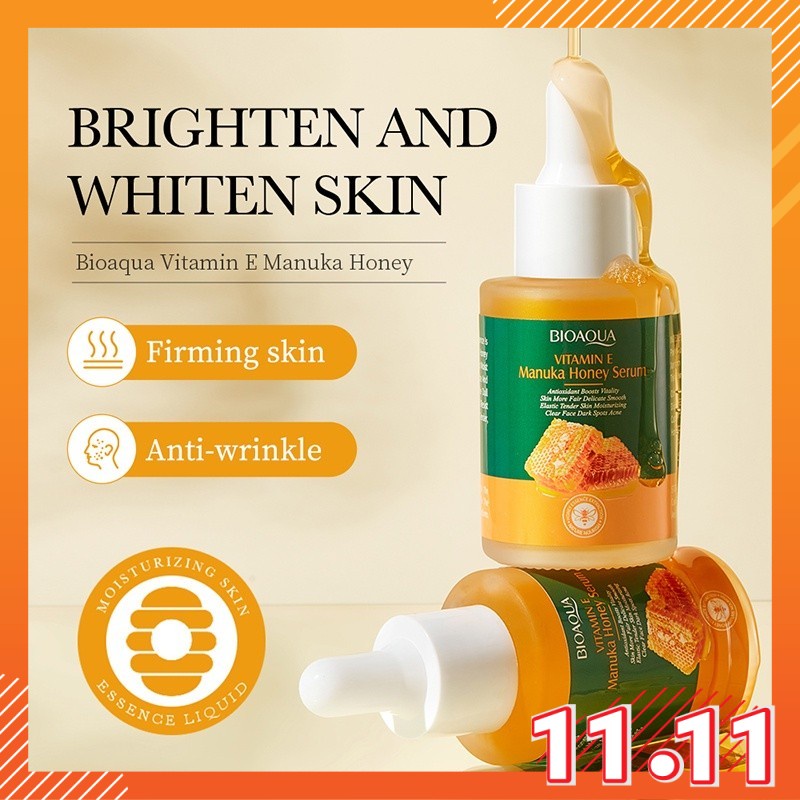 MAY BIOAQUA Vitamin E Manuka Honey Serum Brightening Complexion Hydrating Moisturizing Facial ...