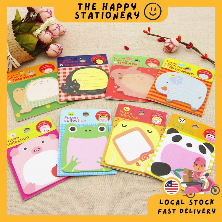 [Ready Stock]Creative Lovely Cute Cartoon Animal Shape Sticky Notes ...