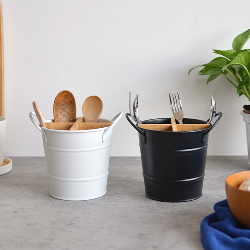 OMMO Denis Bucket Utensil Holder Spoon Fork Storage | Shopee Malaysia