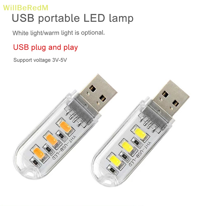 [WillBeRedM] Mini Portable USB 3 LED Lamp 5V Power 3000K-7000K Night ...