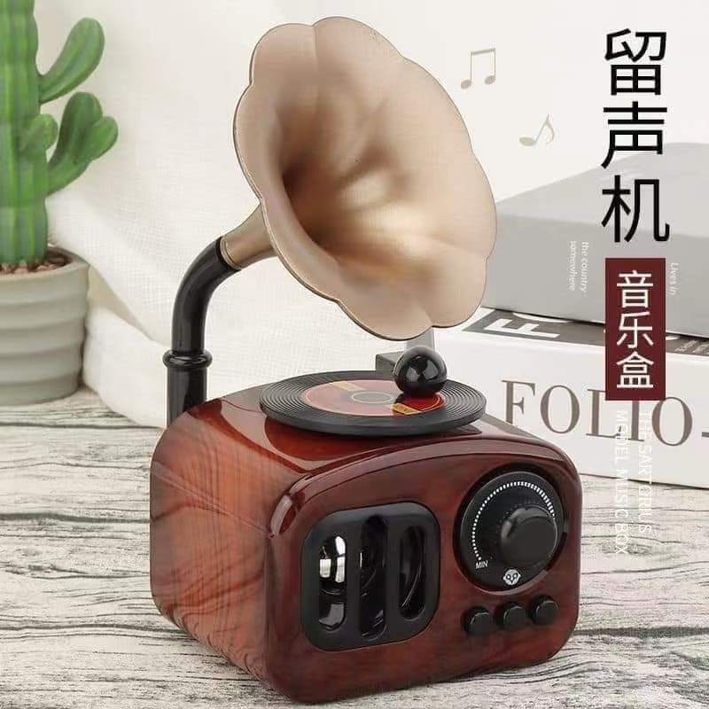K1017 Vintage Music box Phonograph Turntables Retro Music box 复古留声机音乐盒 ...