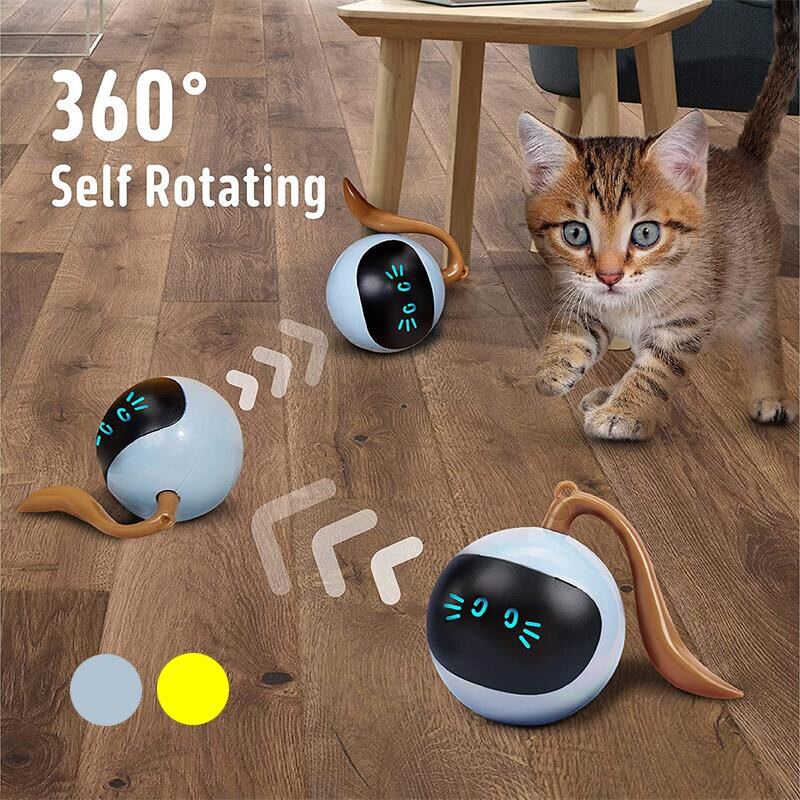 NEW Automatic Cat Toys Smart Interactive Cat Toy Colorful LED Self ...