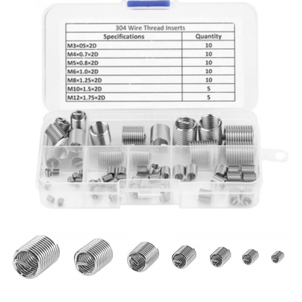 Stainless Steel Helicoil Wire Thread Repair Kit , M3 M4 M5 M6 M8 M10 ...