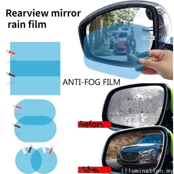 [Malaysia spot] 2 car rearview mirror rain film Car window mirror light ...