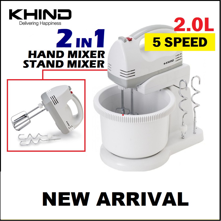 Khind Stand Mixer with Bowl & Gear SM220 /160W/ Stand Mixer with 5 ...