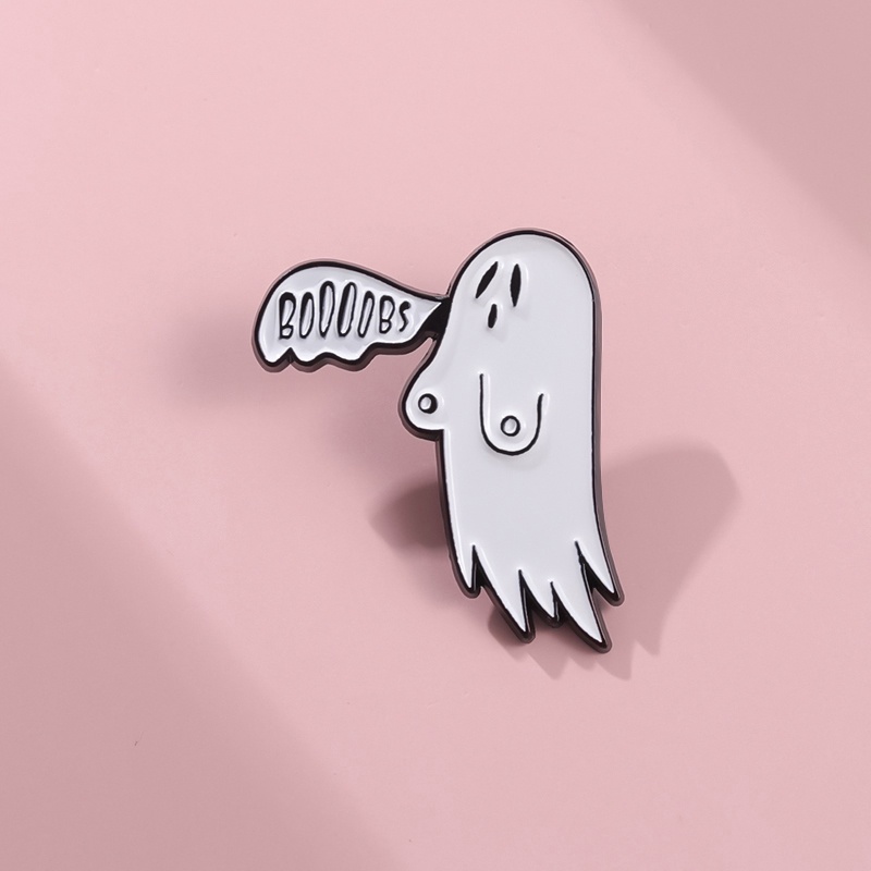 Cute Boo Ghost Enamel Pin Cartoon Spooky Brooch Lapel Backpack Badges ...