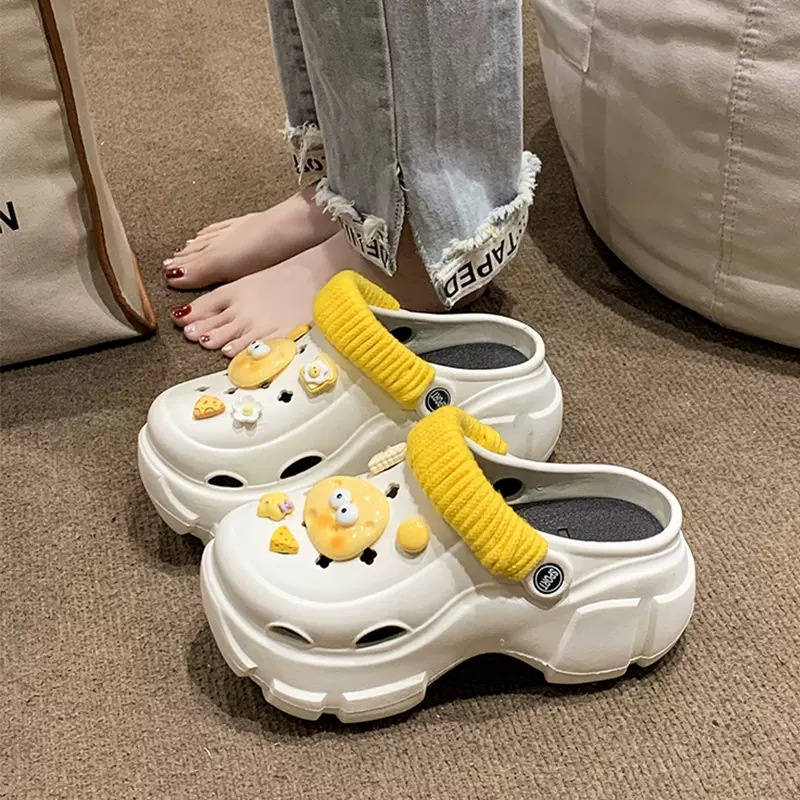 [Ready Stock] Cute Cheese Hole Shoes Women's Outer Wear 2023 Spring ...