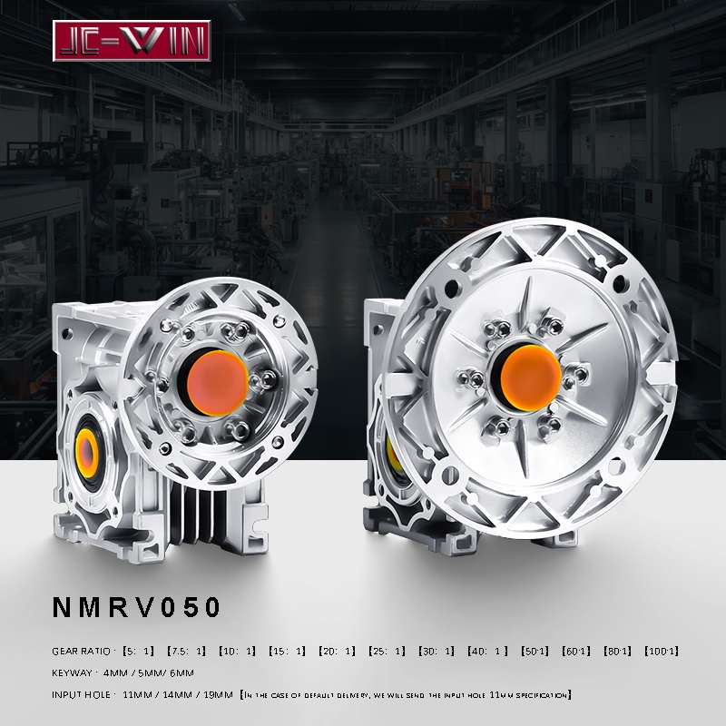 JCWIN Ready Stock NMRV050 Worm Gear Reducer Gearbox Motor Gear Ratio 5: ...