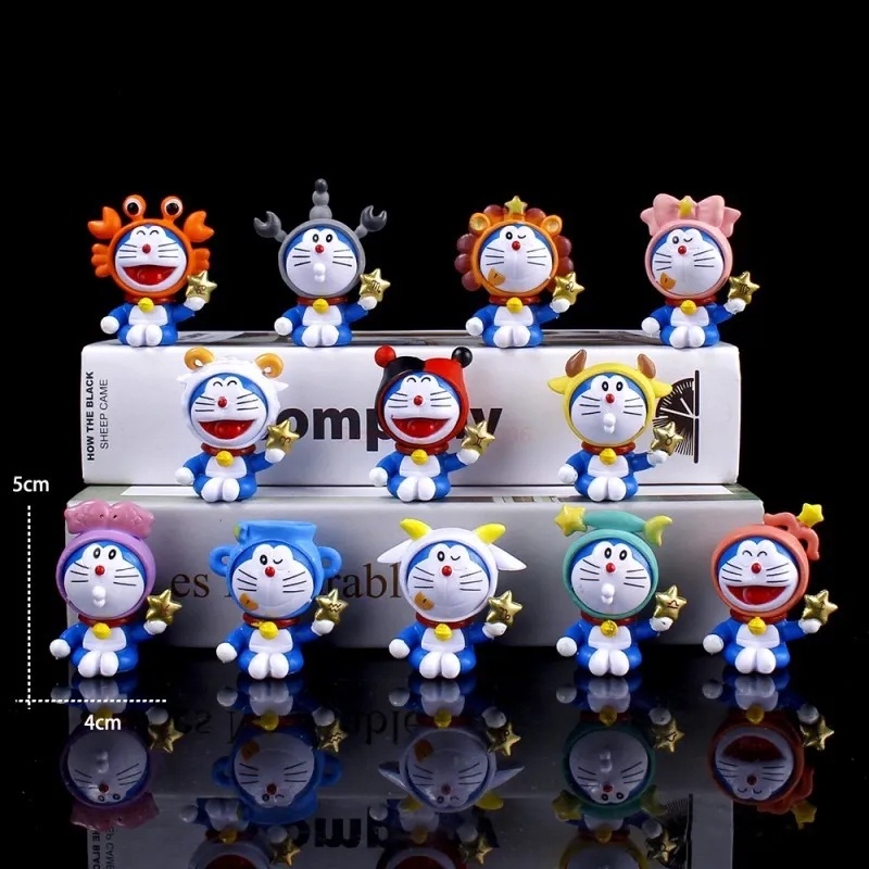Anime Doraemon Astrological Sign The Zodiac Series Figurines 12pcs/set ...