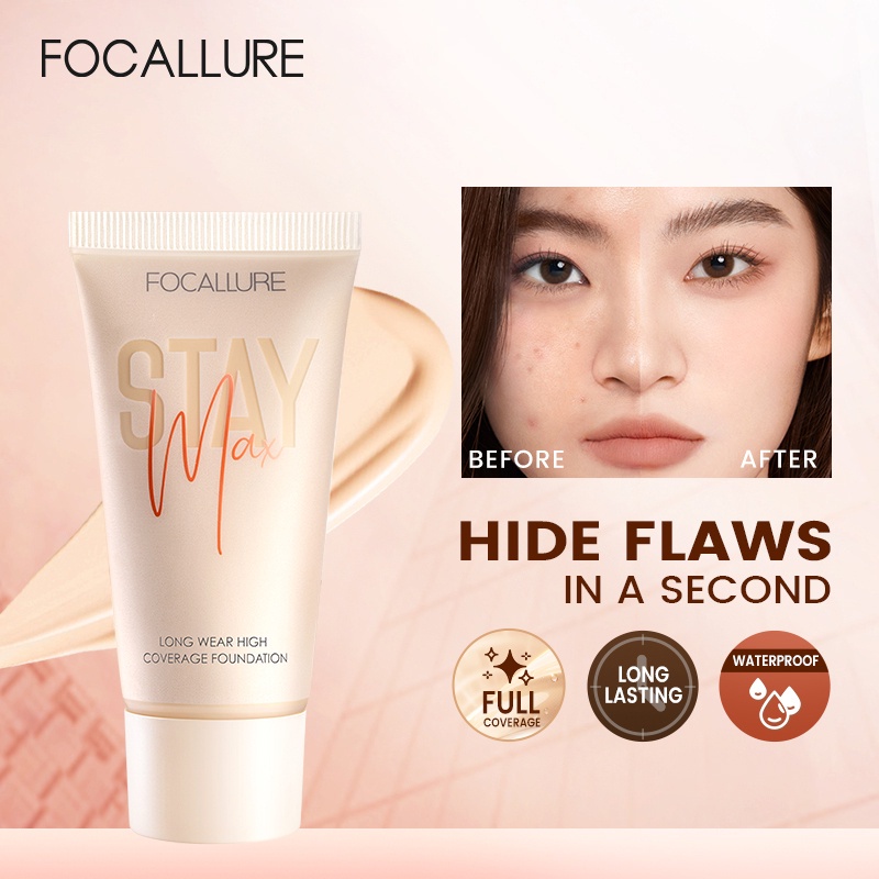 FOCALLURE FA150 STAYMAX Poreless Matte Foundation Long Wear High Coverage Oil Control ...