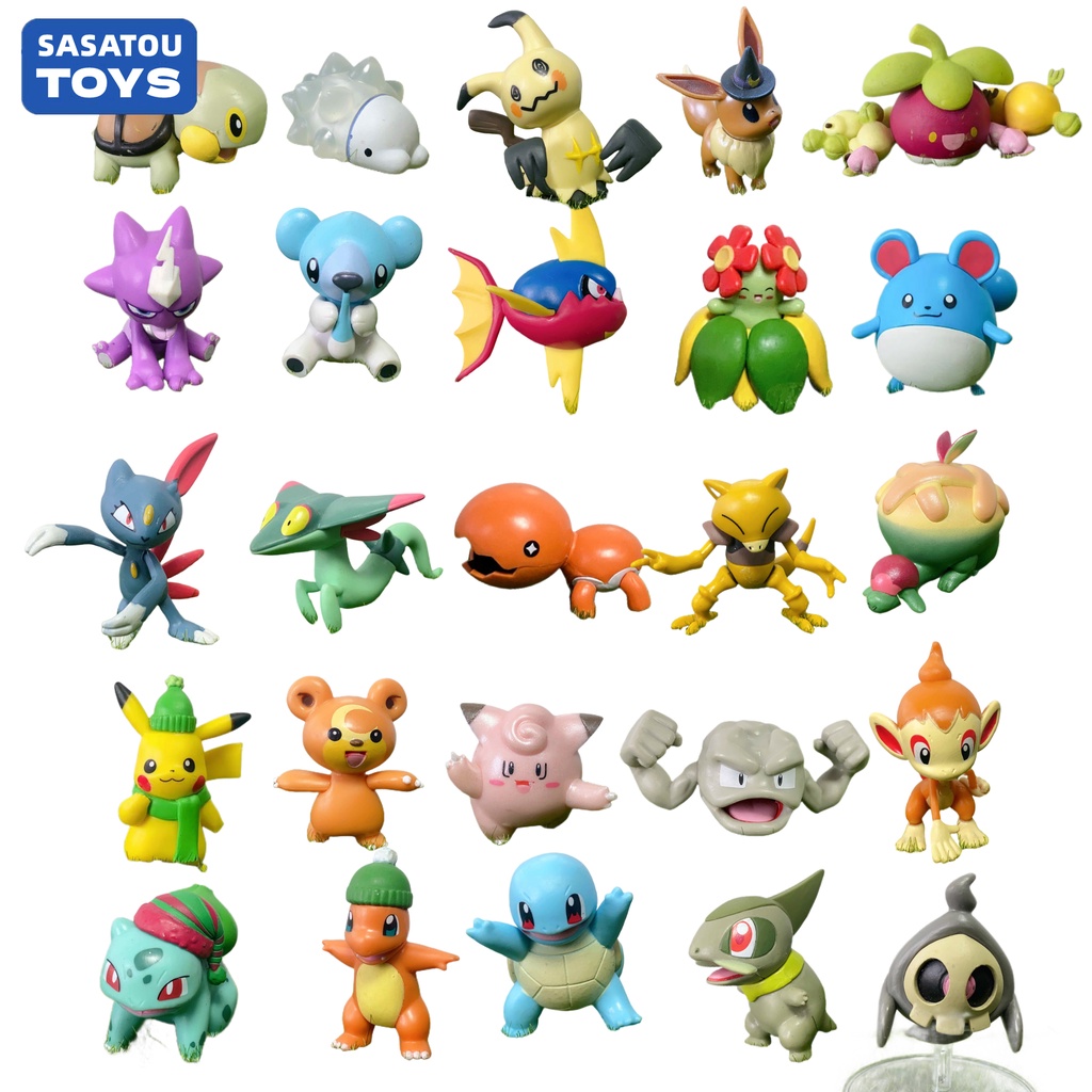 Pokemon figures Appletun Marill Bellossom Deino Snom Sneasel Abra ...