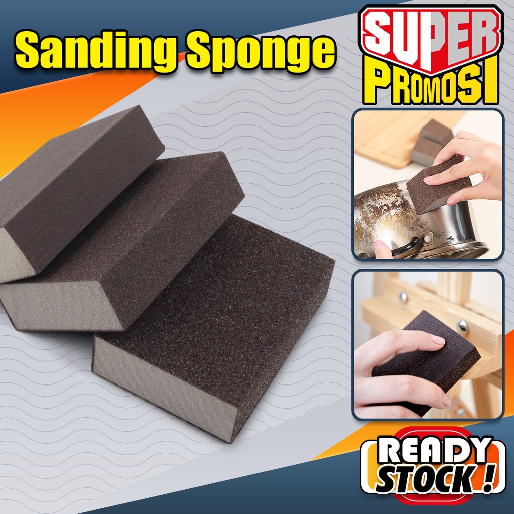 Sanding Block Sponge Abrasive Polishing Emery Cleaner Sandpaper Rough ...