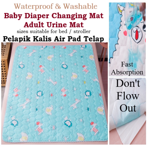Changing Mat Baby Diaper Changing Pads Covers Pelapik Kalis Air Telap ...