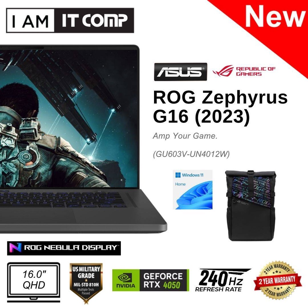 ASUS ROG Zephyrus G16 (GU603VU) i7-13620H/16GB/1TB SSD/16" QHD,240Hz ...