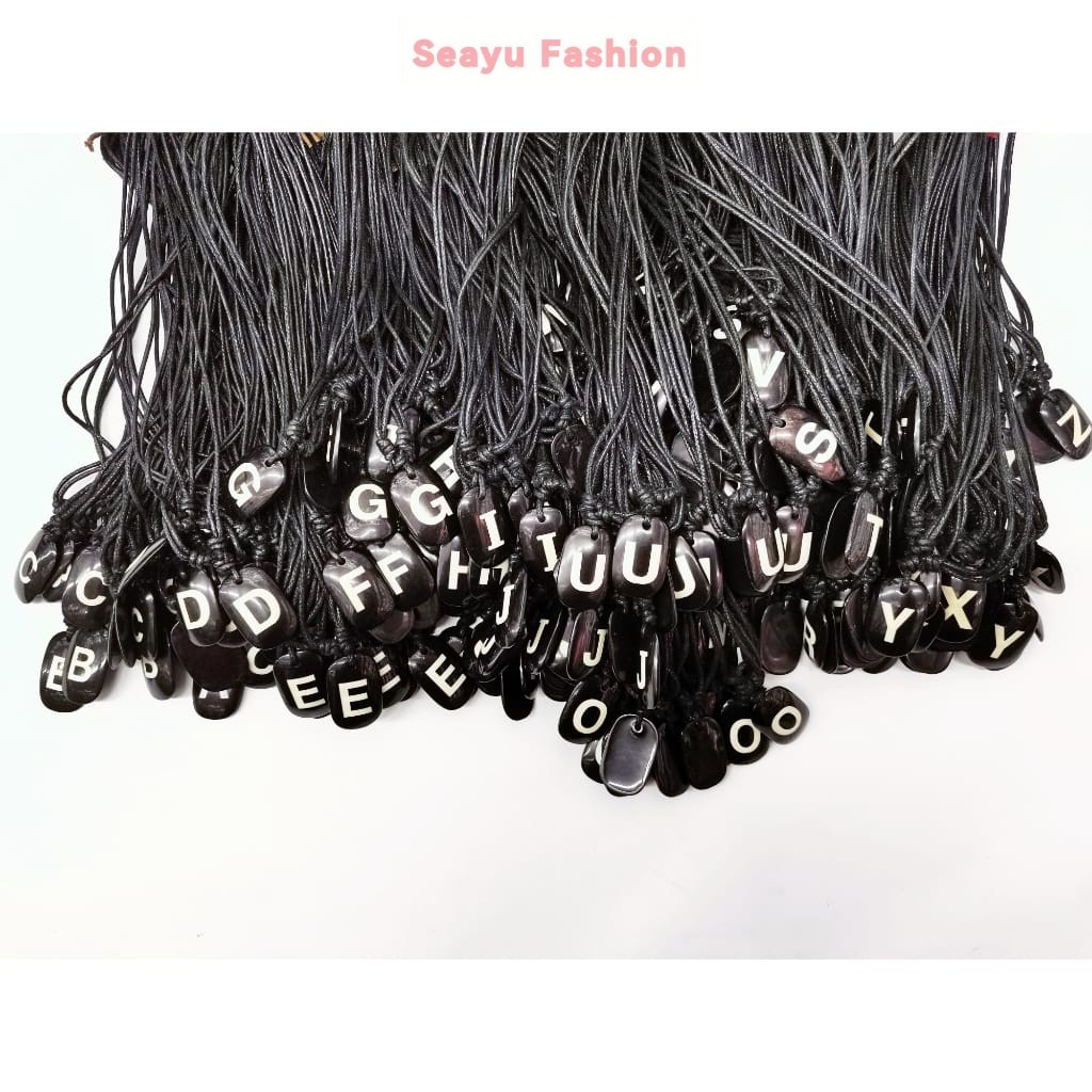 Rantai Tali Hitam Huruf Alphabet A-Z Necklace | Shopee Malaysia