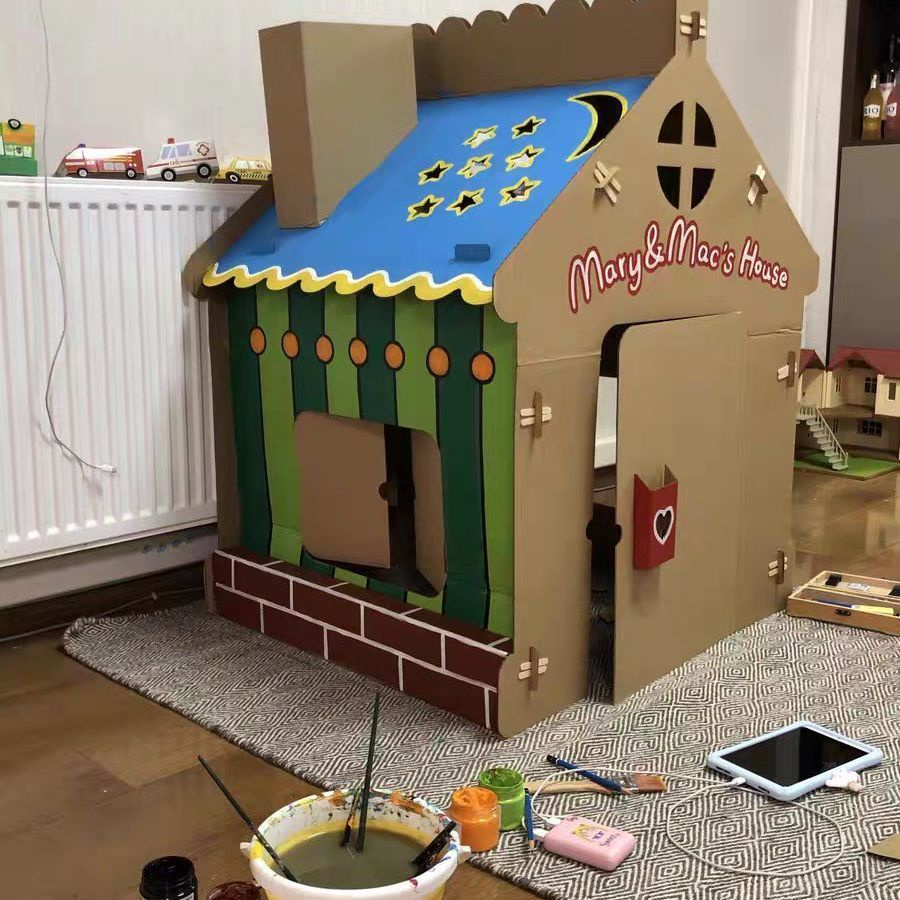 Kindergarten Handmade DIY Area Carton Castle House Independent Space ...