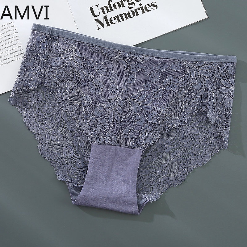 AMVI L-XXXXL Panty Plus Size for Women 8 Colors Lace Panties Ladies Underwear Floral Sexy ...