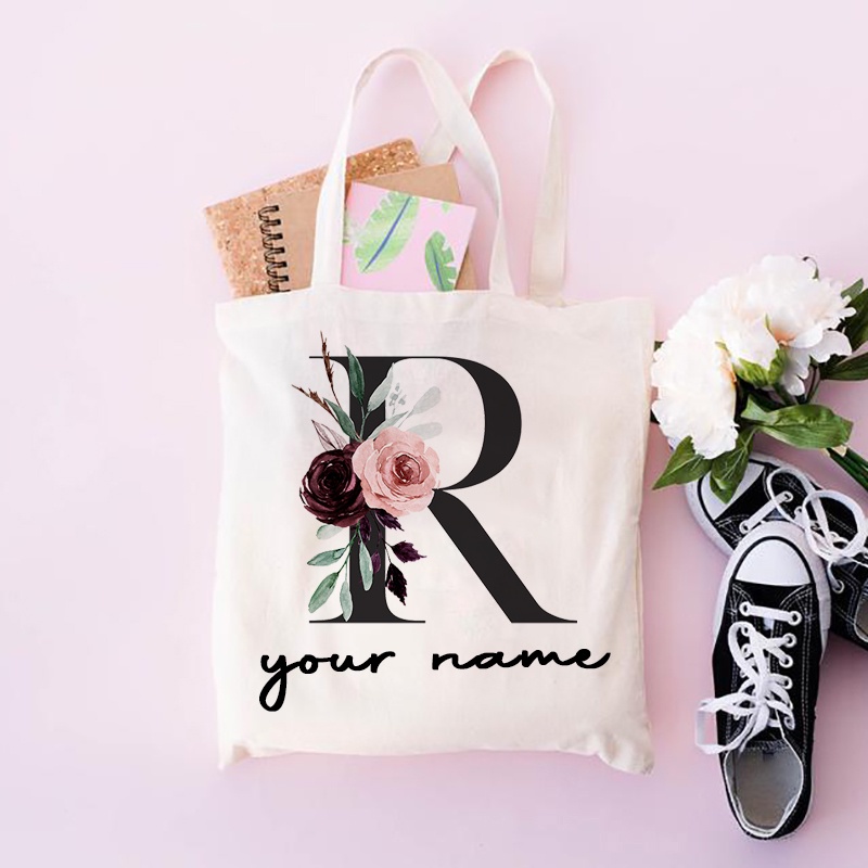CZ0 Custom Name Storage Bags English Letter Add Name Tote Bag (pls Give ...