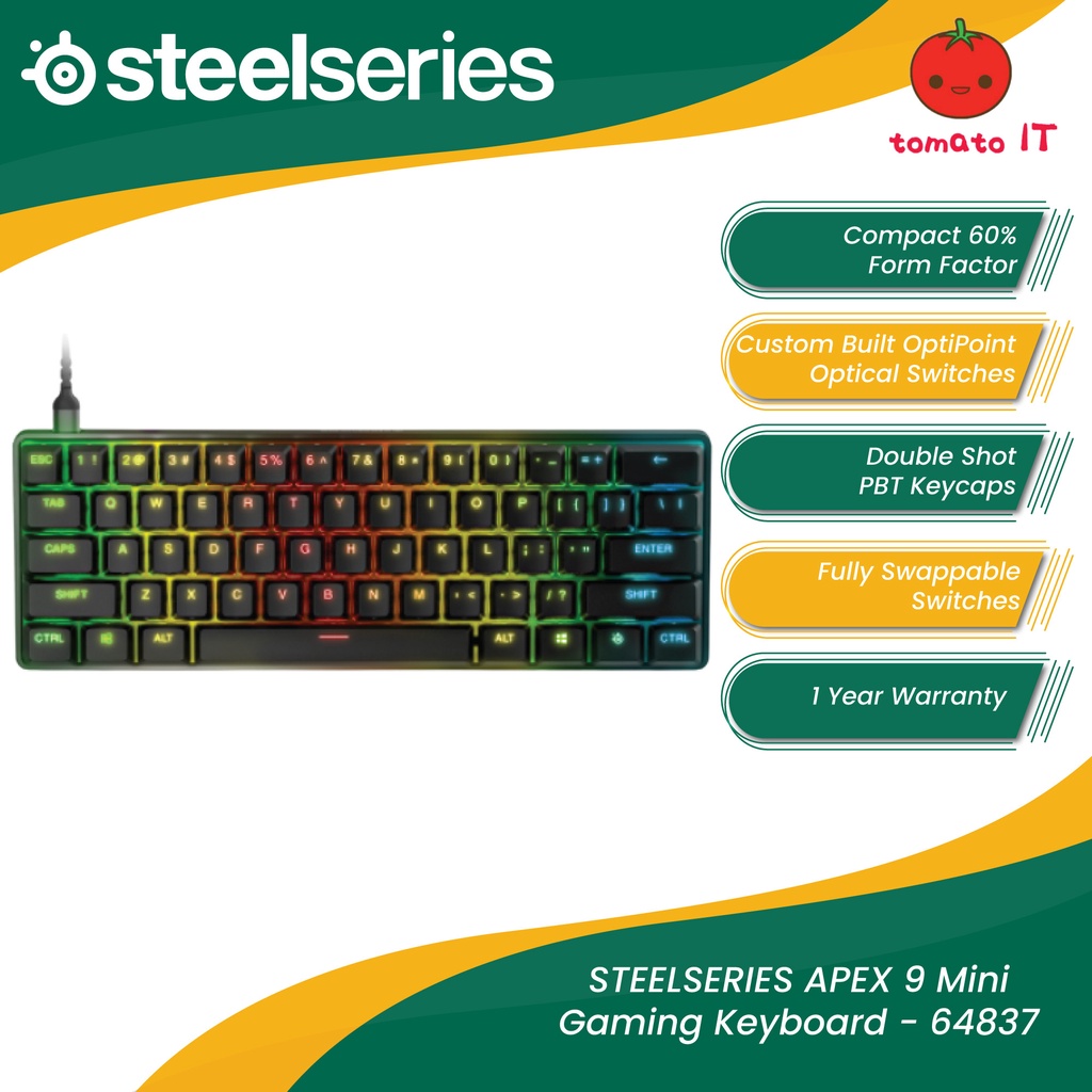 STEELSERIES APEX 9 MINI RGB Mechanical Gaming Keyboard - 64837 | Shopee ...