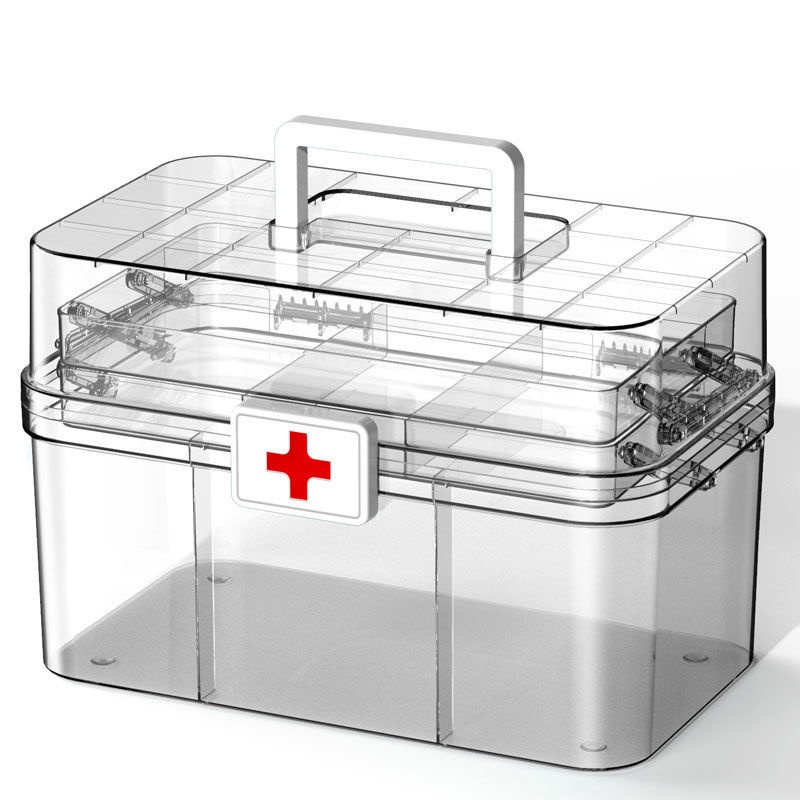 Large Size First Aid Transparent Plastic Medicine Portable Household ...