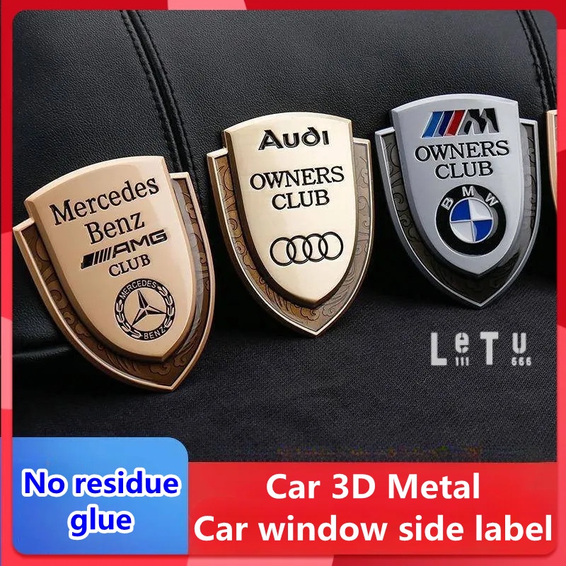 Car 3D metal window side label Toyota Honda Audi BMW Mercedes Benz Ford ...