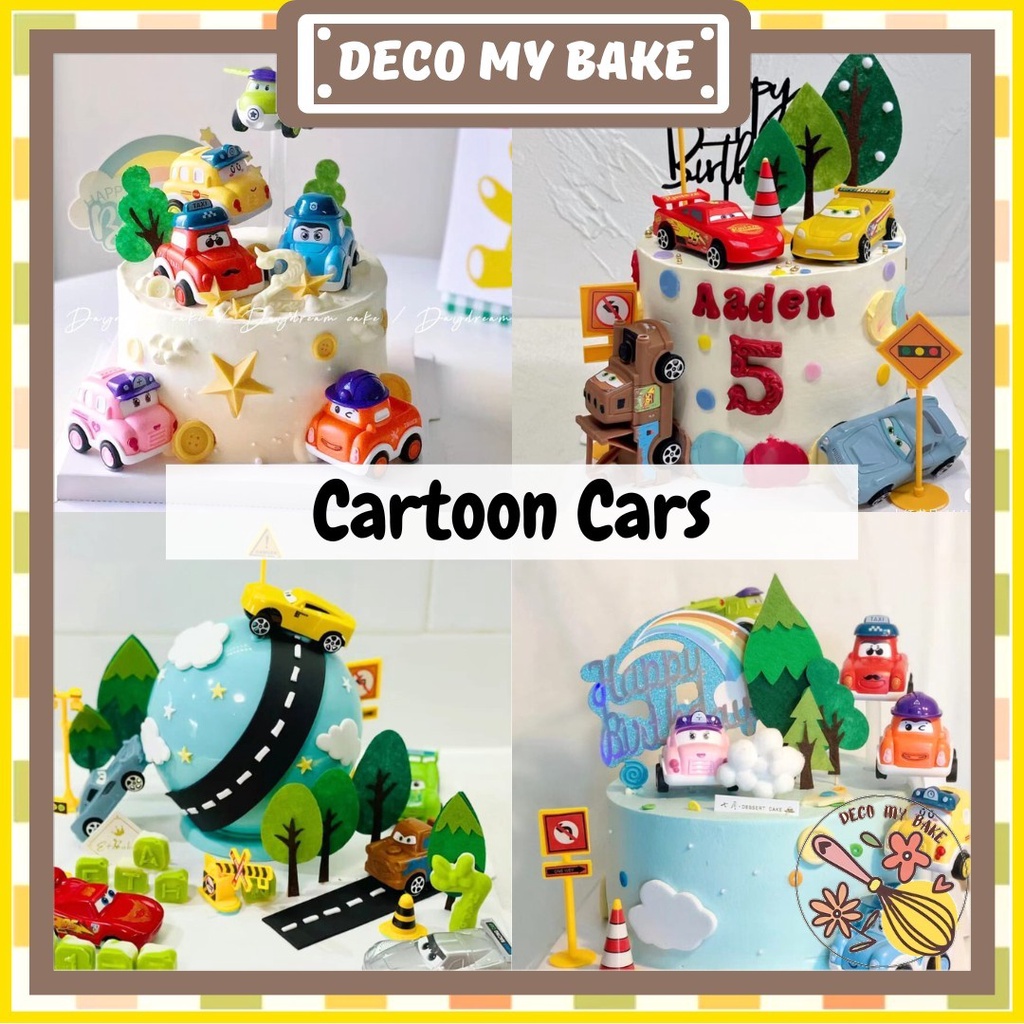 DMB Cartoon Cars Birthday Cake Decoration Cake Topper Kids Children Kek ...