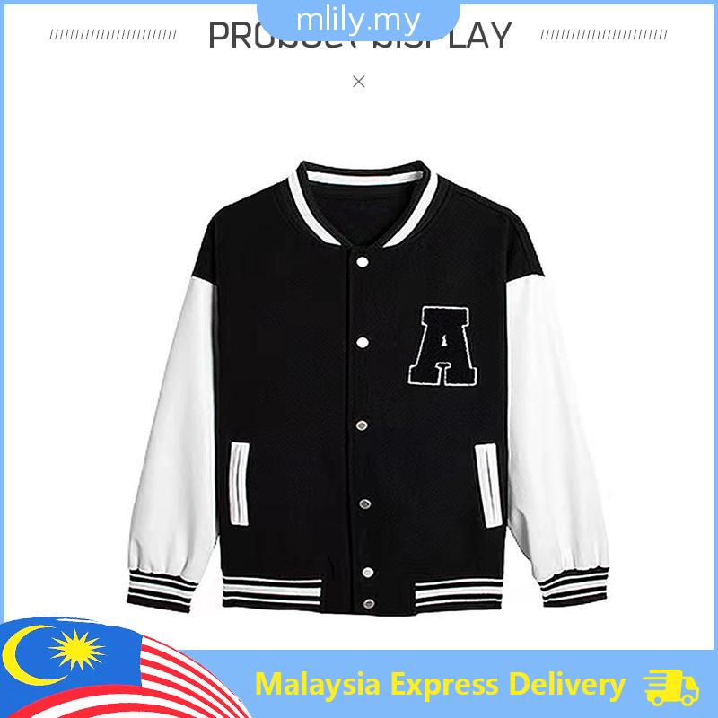 【Malaysia stock】Women Baseball Jacket Plush Winter Versatile Jacket ...