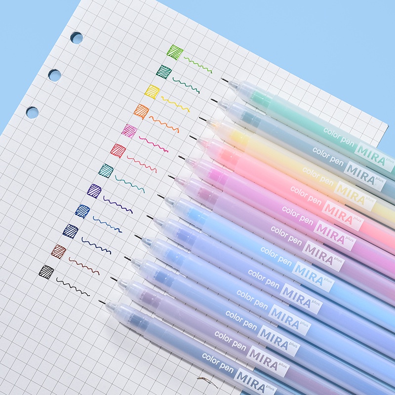 3/6/12Pcs 12 Colors Gel Pen Watercolor Pen Metal Highlighter Full 0.5mm ...