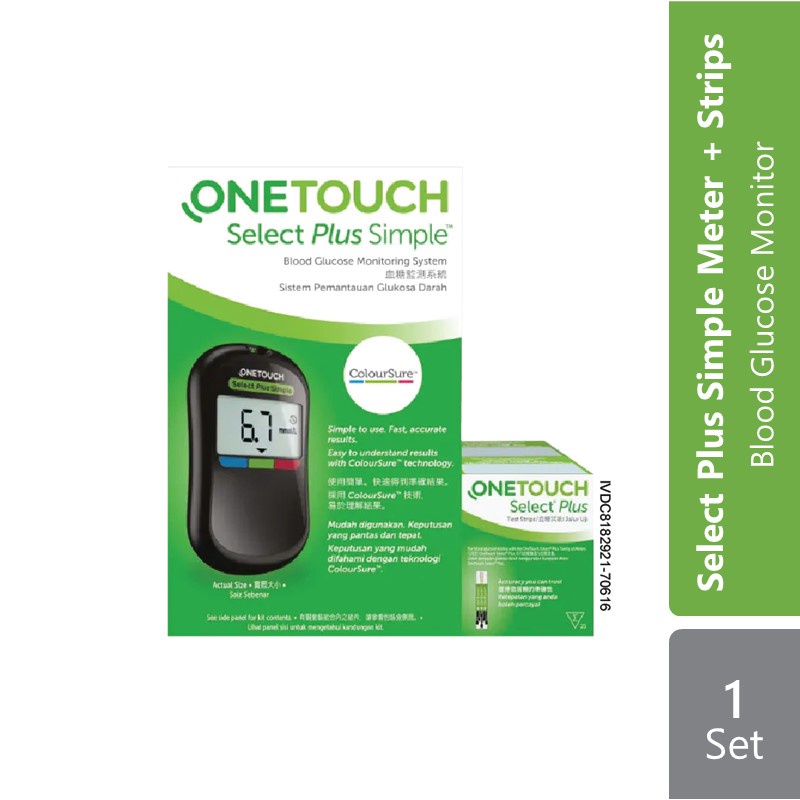 One Touch Select Plus Simple Meter Base Pack with Strip 25s | Blood ...