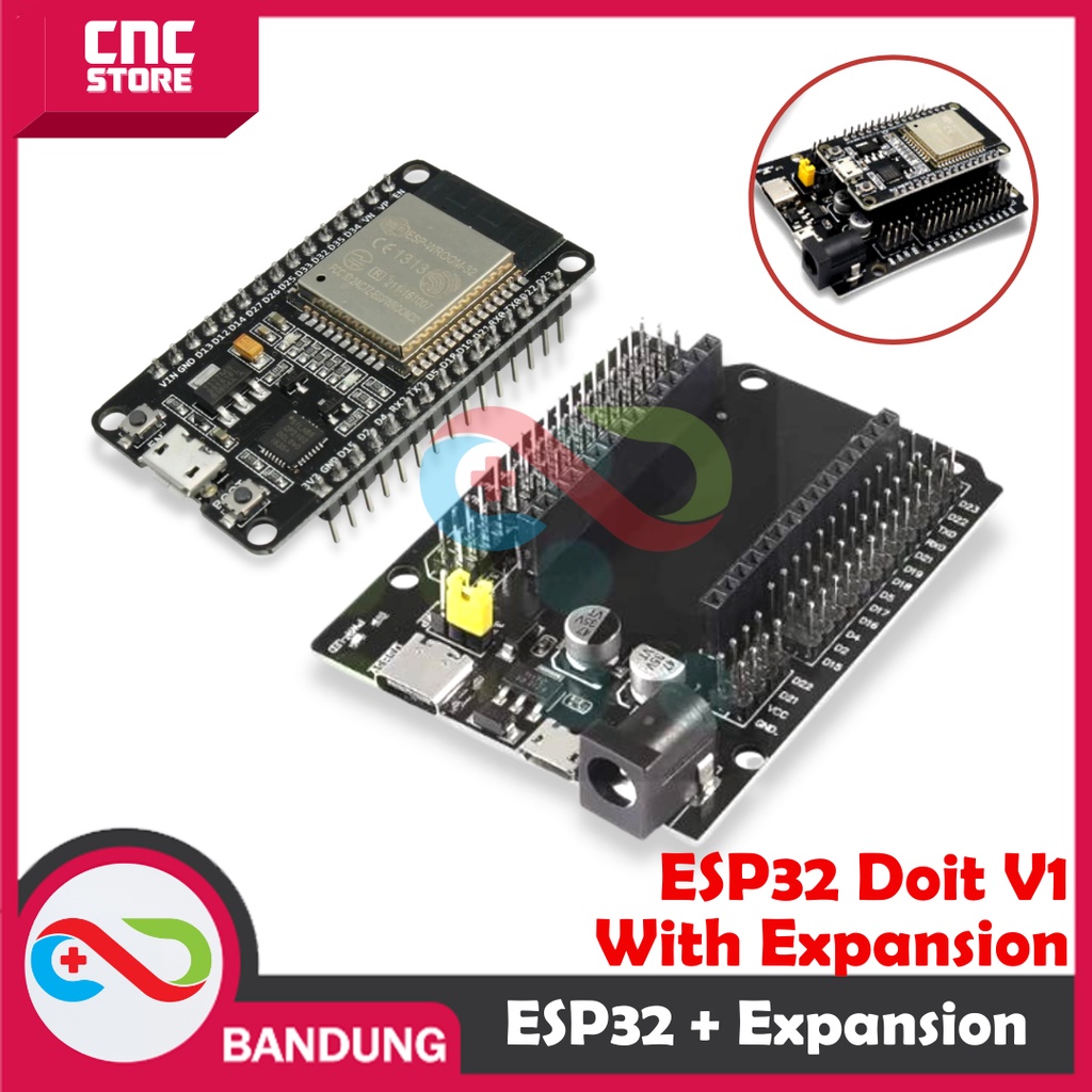 ESP32 ESP-32 DOIT WIFI BLUETOOTH IOT CONTROL BOARD WITH EXPANSION IMO BASE PLATE EXTENSION ...