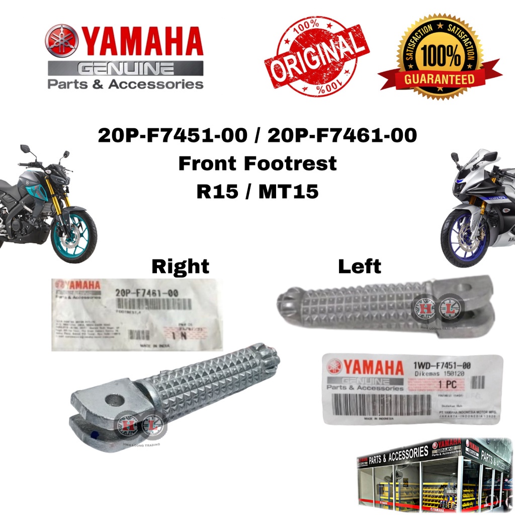 YAMAHA R15 / MT15 ORIGINAL FRONT FOOTREST ( 20P-F7451-00 / 20P-F7461-00 ...