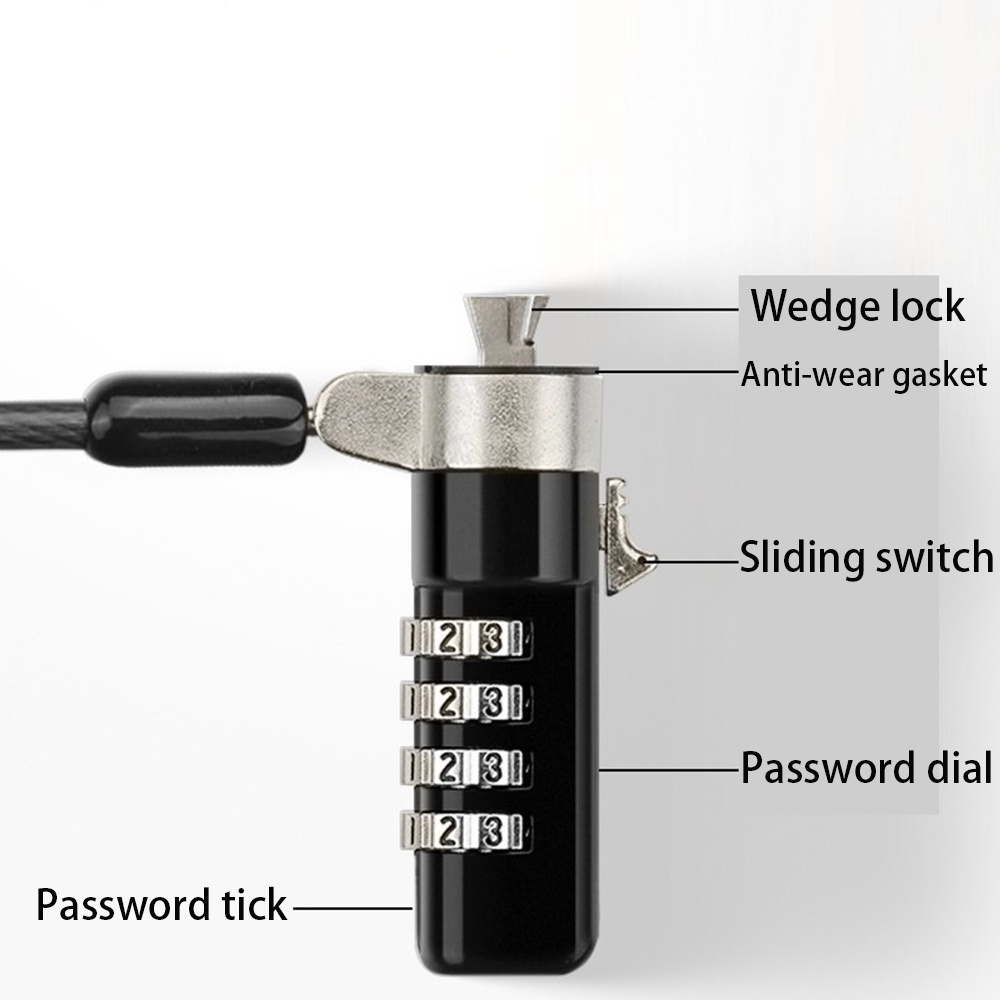1 Pc Laptop Lock Suitable For Dell Laptop Password Computer Lock 3 ...