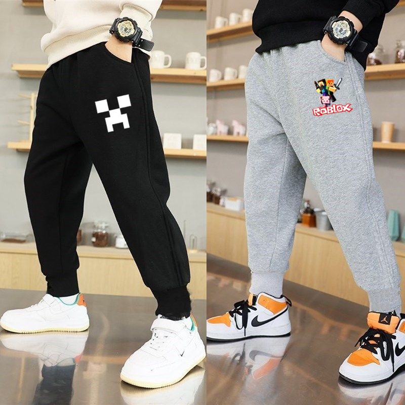 Boys Minecraft Sweatpants Boy Cartoon Fashion Trousers Kids Long Sport ...