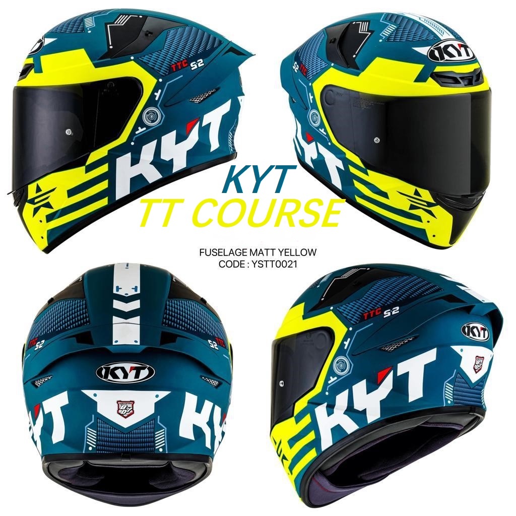 KYT FUSELAGE MATT YELLOW TT COURSE FULL FACE HELMET | Shopee Malaysia
