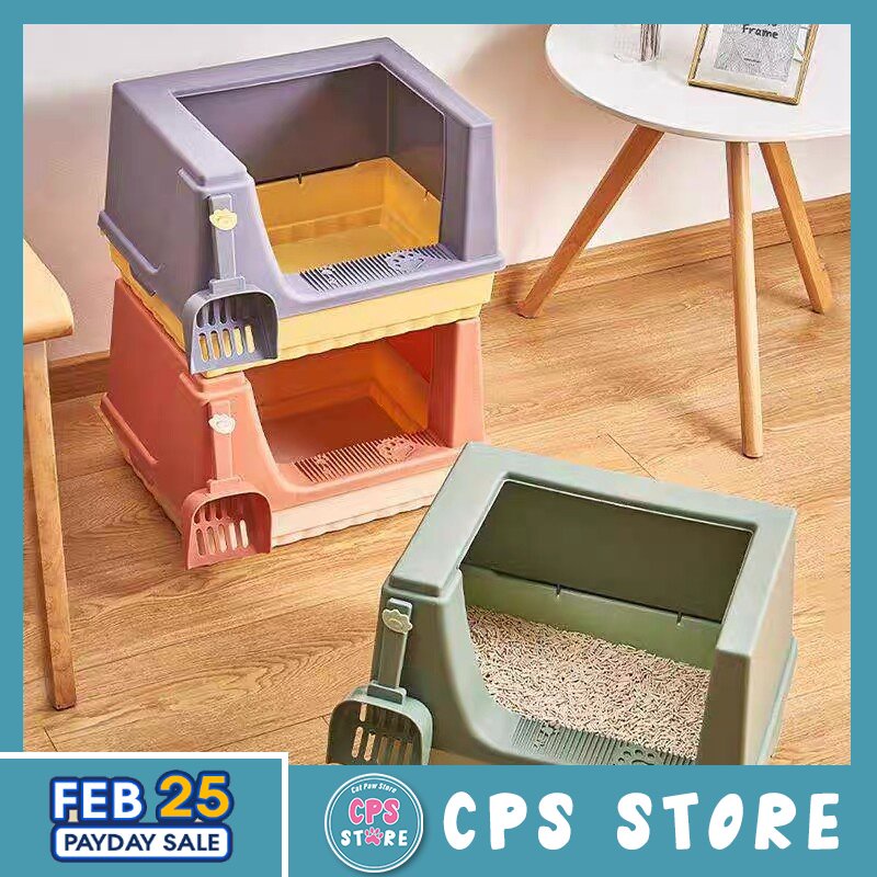 Kotak Pasir Kucing Luxury Semi Opened Cat Litter Box/Cat Toilet with ...