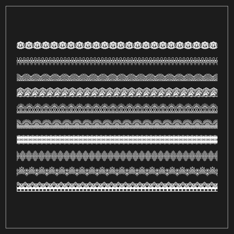 30 Sheets Delicate Long Hollow Lace Stickers Pack Decorative DIY Retro ...