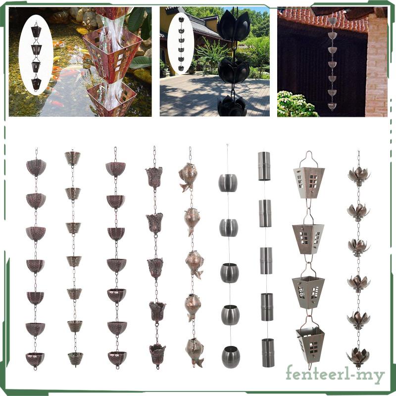 [Fenteer1efMY] Rain Chains Rain Collectors Cups 39.37in Decorative ...