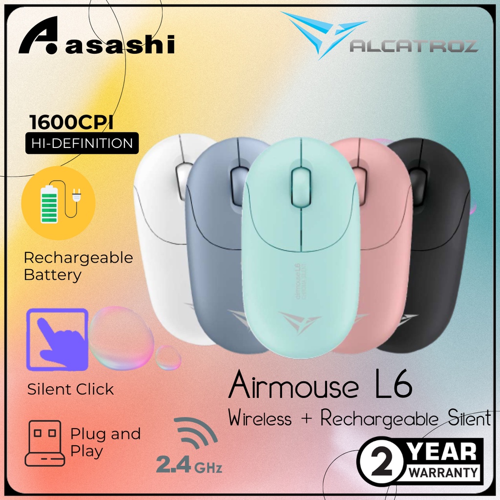 Alcatroz Airmouse L6 Wireless + Rechargeable Silent Mouse | Shopee Malaysia