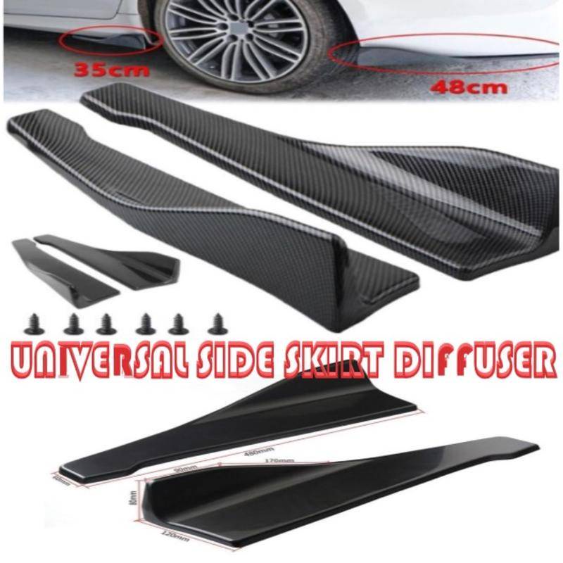 Car Universal Black Grossy Side Skirt Diffuser Body Kit Lip 45cm 75cm ...